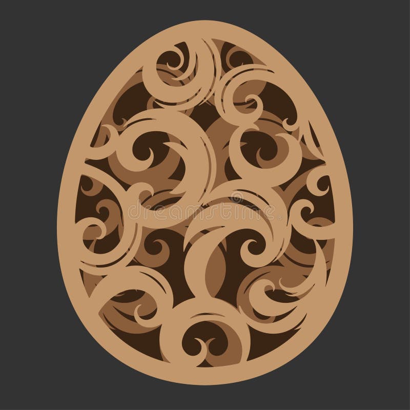 Easter Egg Design with Pattern. Easter Decoration Laser Cut Template ...