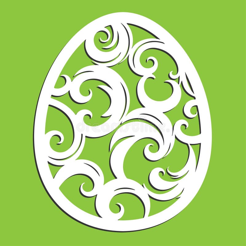 Easter Egg Design with Pattern. Easter Decoration Laser Cut Template ...