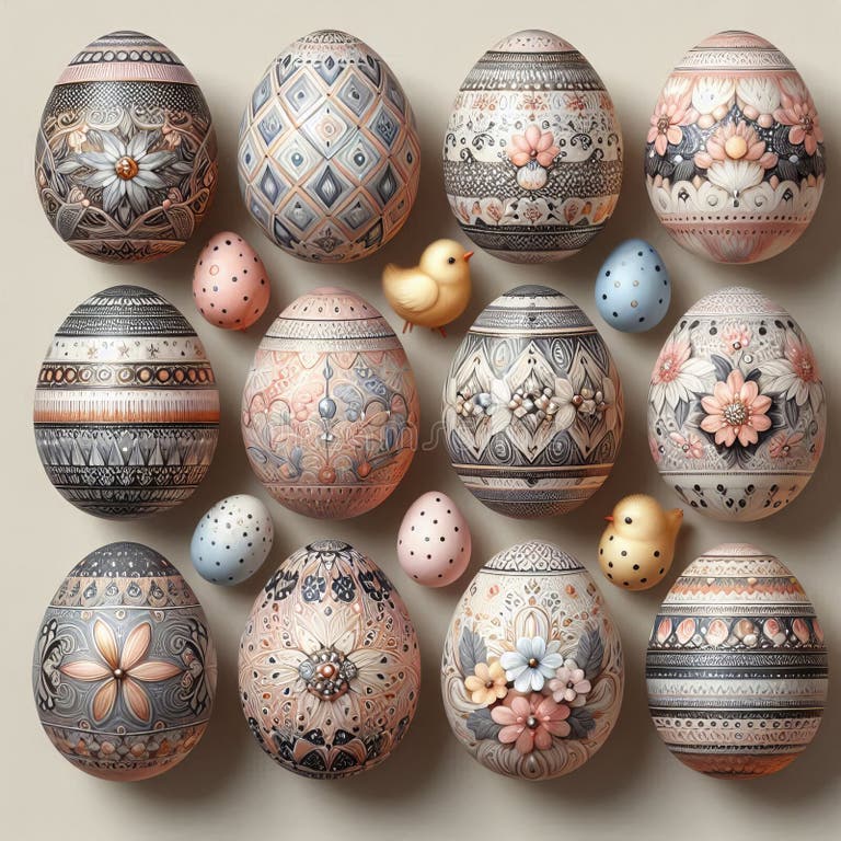 Easter Egg Designs Geometric Patterns Floral Patterns Paisley De Stock ...
