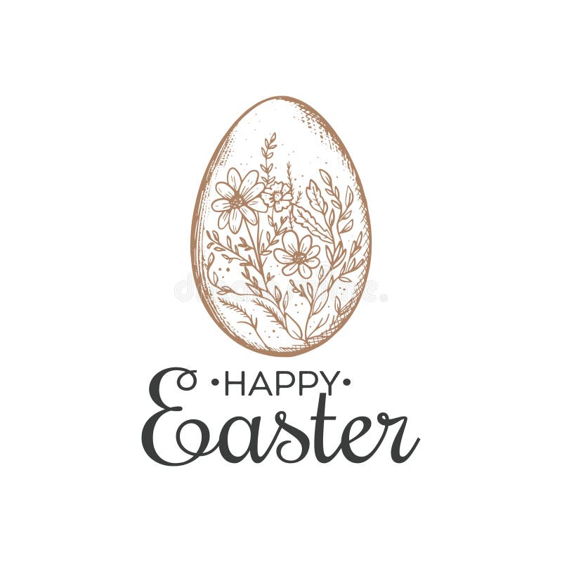 Easter Egg Vector Illustration Hand Drawing Stock Vector - Illustration ...