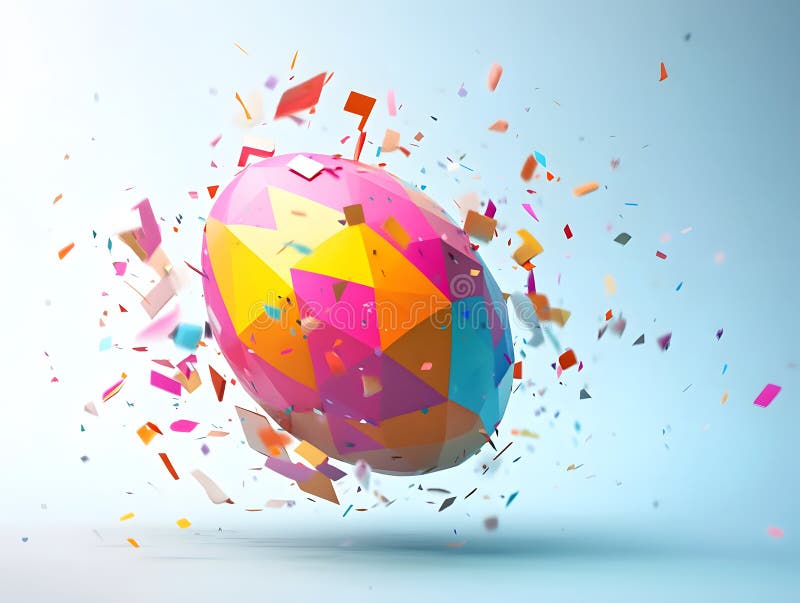 Easter Egg Explodes with Bright Colors Stock Illustration ...