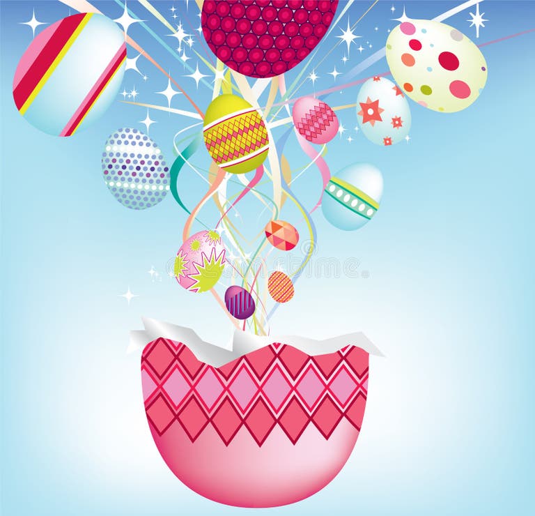 Easter egg exploding stock illustration. Illustration of color - 8235323