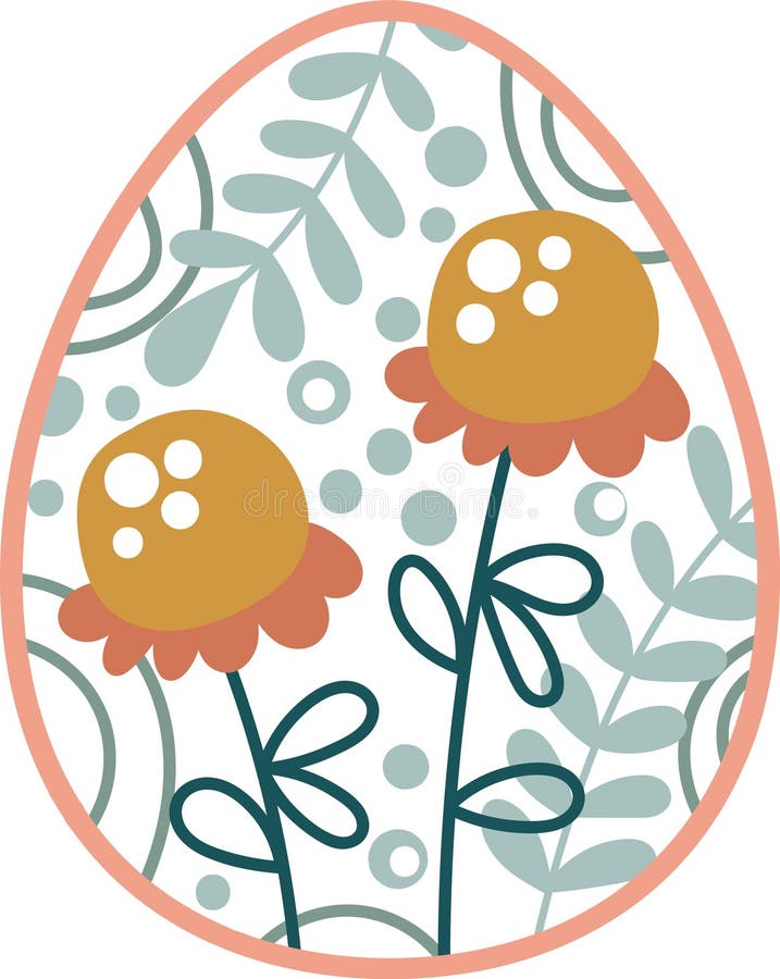Easter Egg with Floral Pattern Stock Vector - Illustration of floral, easter: 303272575