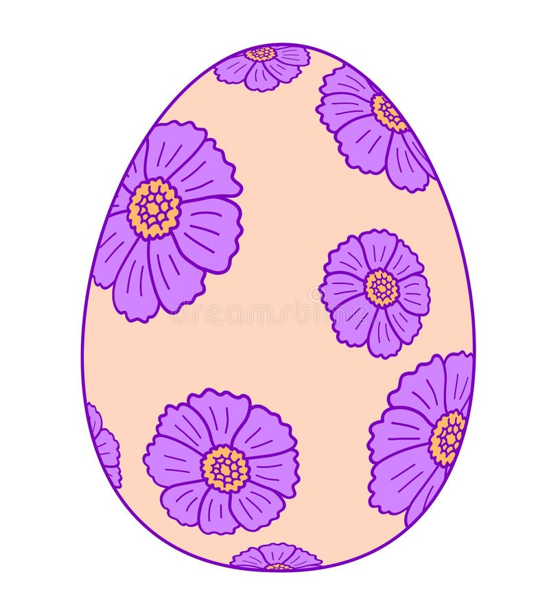 Easter Egg with Flower Pattern. Stock Vector - Illustration of bunny, decorations: 242373694