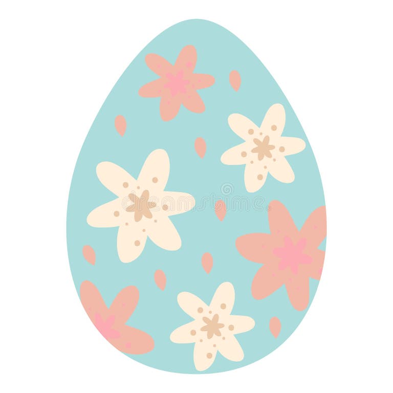 Easter Egg with Flower Pattern Stock Illustration - Illustration of cartoon, pattern: 370039516