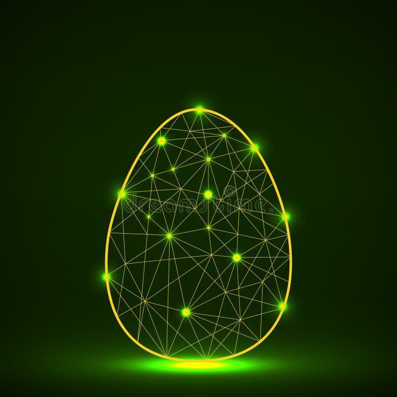 Easter Egg Form Lines and Triangles. Polygonal Style Stock Vector ...