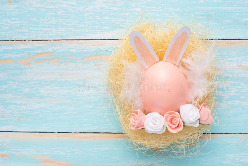 Easter Egg in the Form of a Rabbit. Easter, Flat-lay Stock Image ...