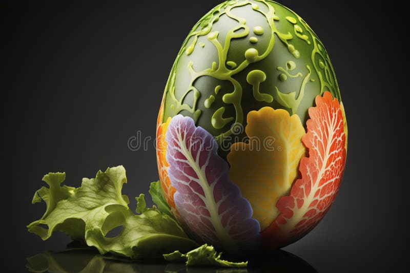 Easter Egg Format for Greens. Healthy Easter Campaign. Generative AI ...