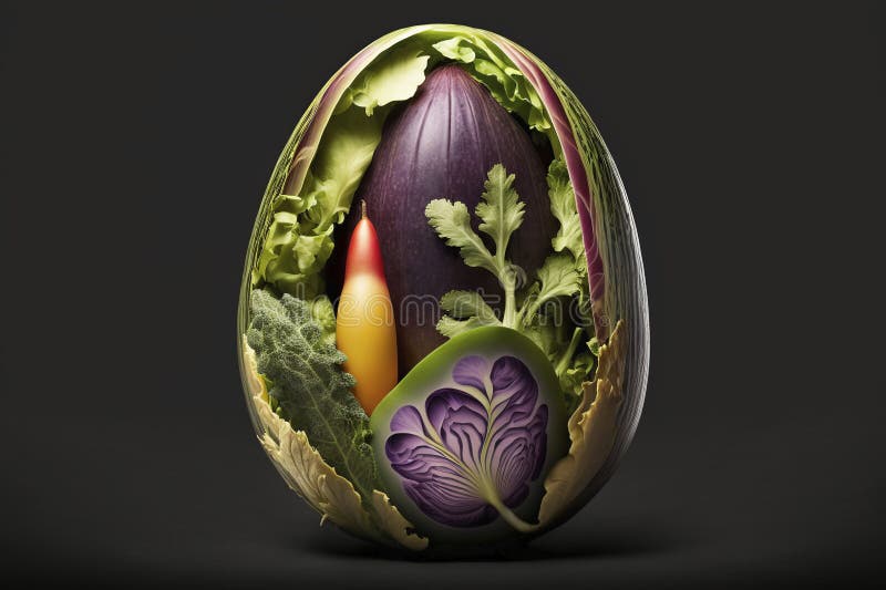 Easter Egg Format for Vegetables and Greens. Healthy Easter Campaign ...