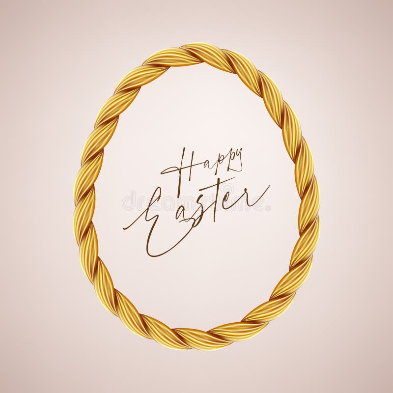 Gold Twisted Rope Circle Frame. Round Rope Border Stock Vector ...