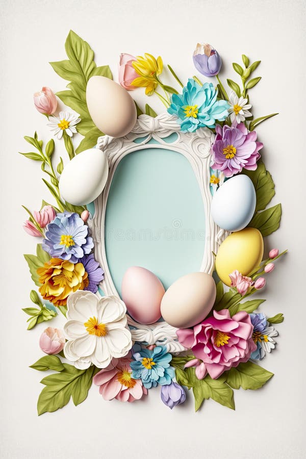 Easter Egg and Frame. Multi Colored Eggs Stock Illustration ...