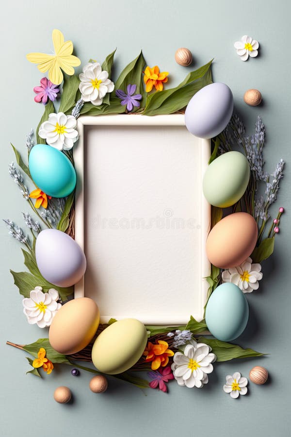 Easter Egg and Frame. Multi Colored Eggs Stock Illustration ...