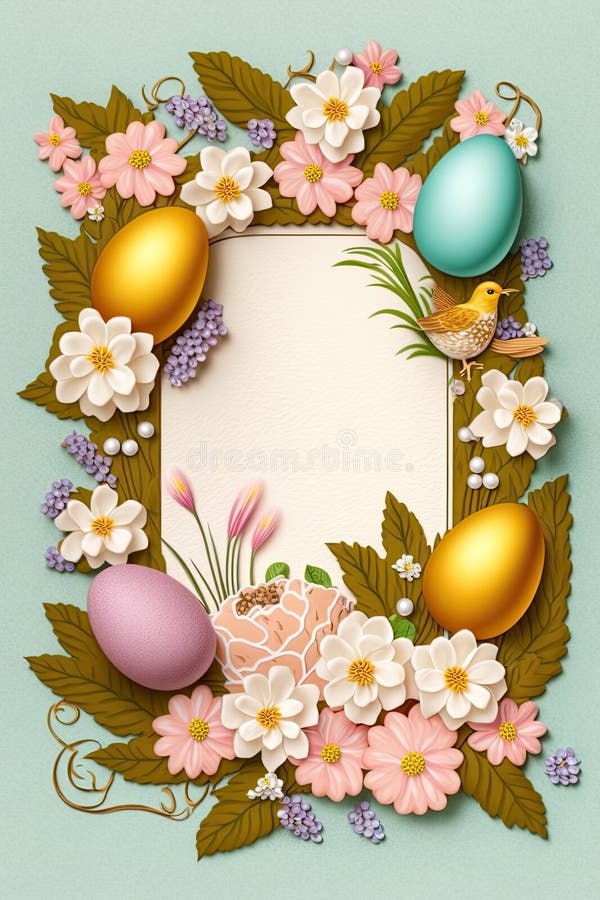 Easter Egg and Frame. Multi Colored Eggs Stock Illustration ...