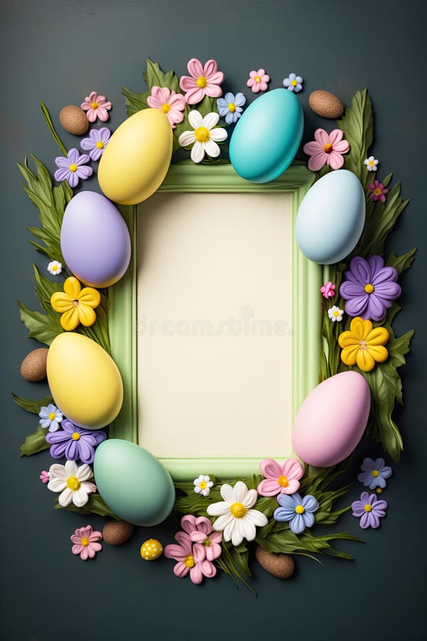 Easter Egg and Frame. Multi Colored Eggs Stock Illustration ...