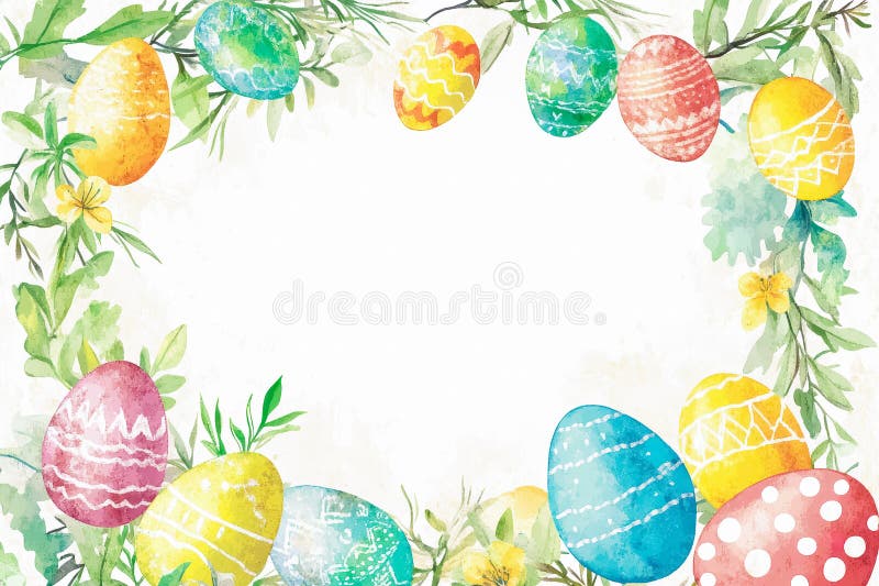Easter Egg Garland Card Design with Space for Personalized Message ...