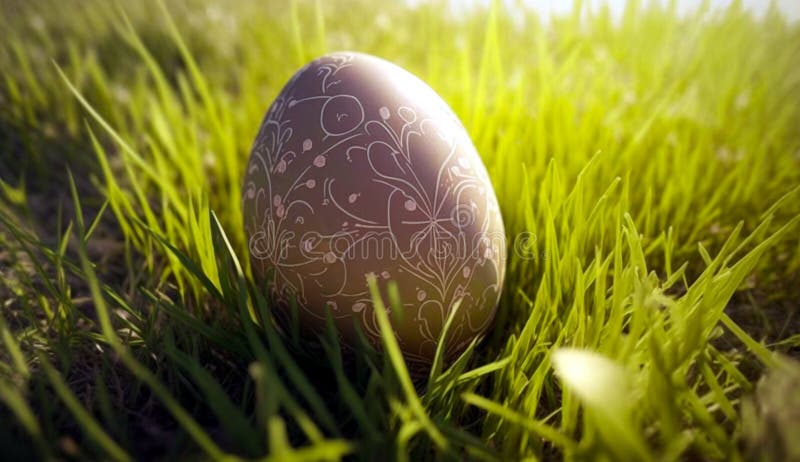 Easter egg in the grass stock illustration. Illustration of fantasy - 274126925