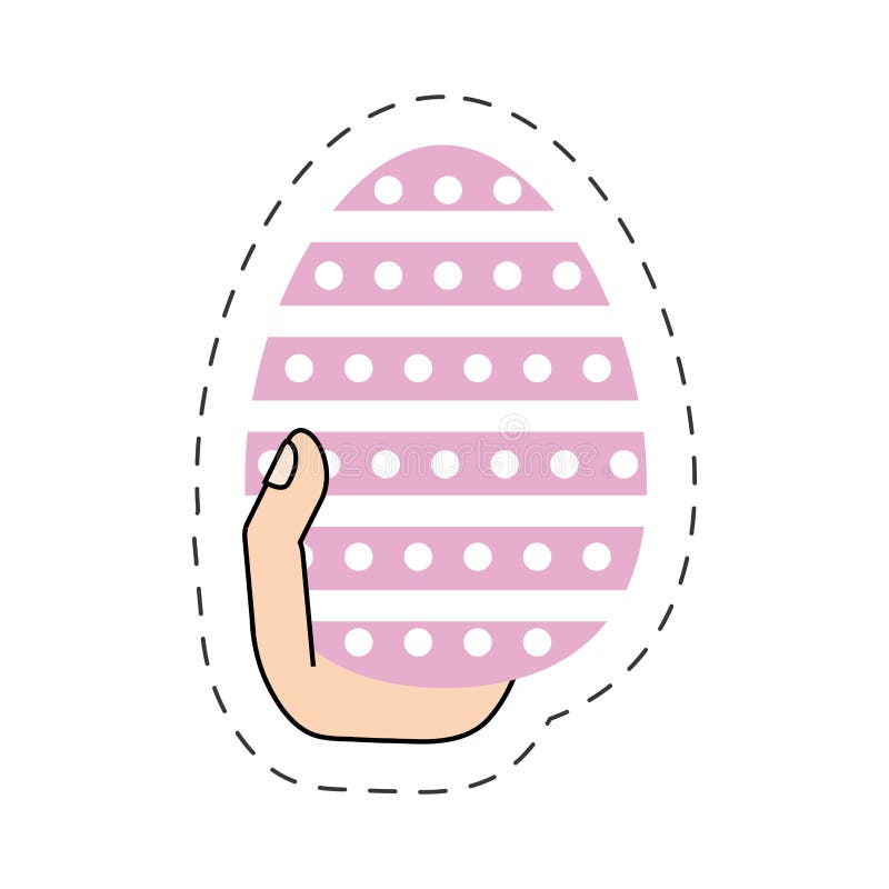Easter egg hand hing stock illustration. Illustration of decorated ...