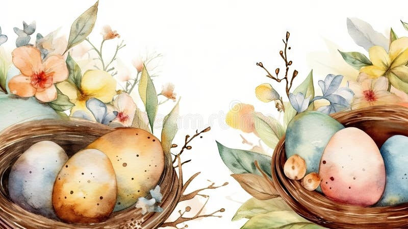 Easter Egg Hunt Border for Invitations and Scrapbooking. Stock ...