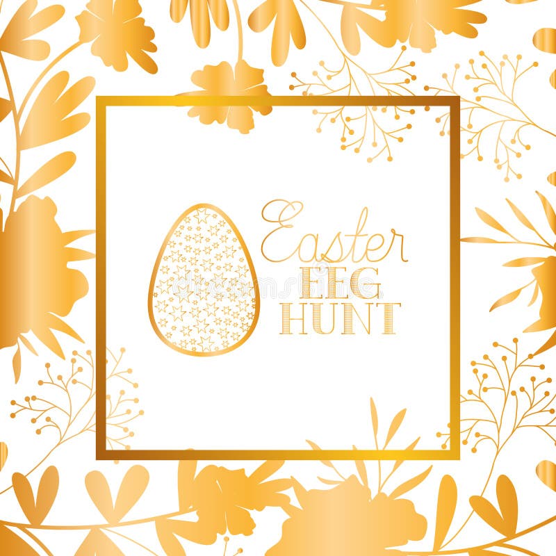 Easter Egg Hunt Label Isolated Icon Stock Vector - Illustration of ...