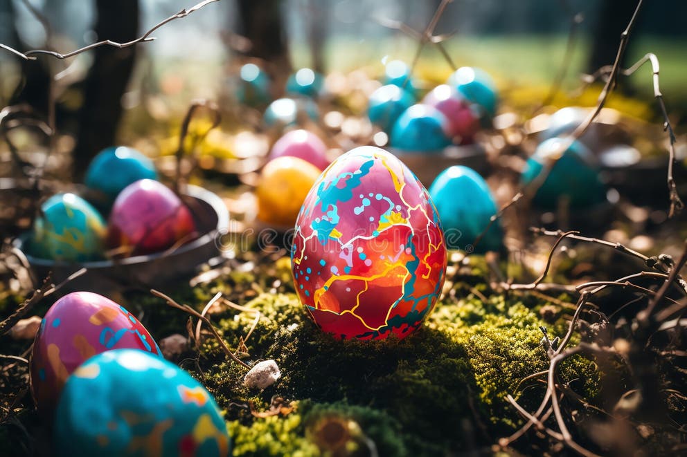 Easter Egg Hunt Maps Easter Holiday Theme Stock Illustration ...