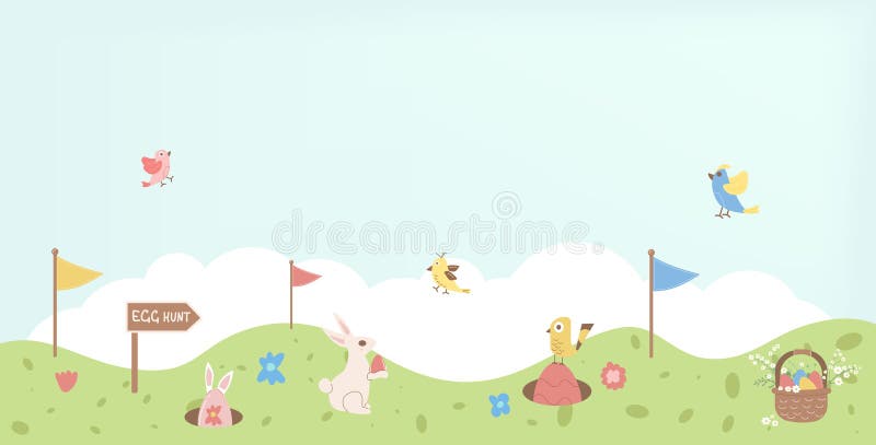 Easter Egg Hunt Plan Poster Template. Map with Rabbit and Egg Banner ...