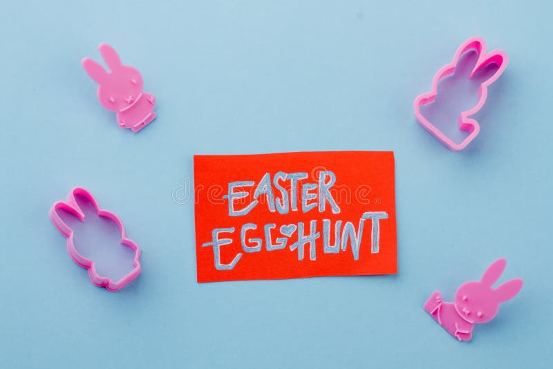 Easter egg hunt text. stock image. Image of holiday - 112956565