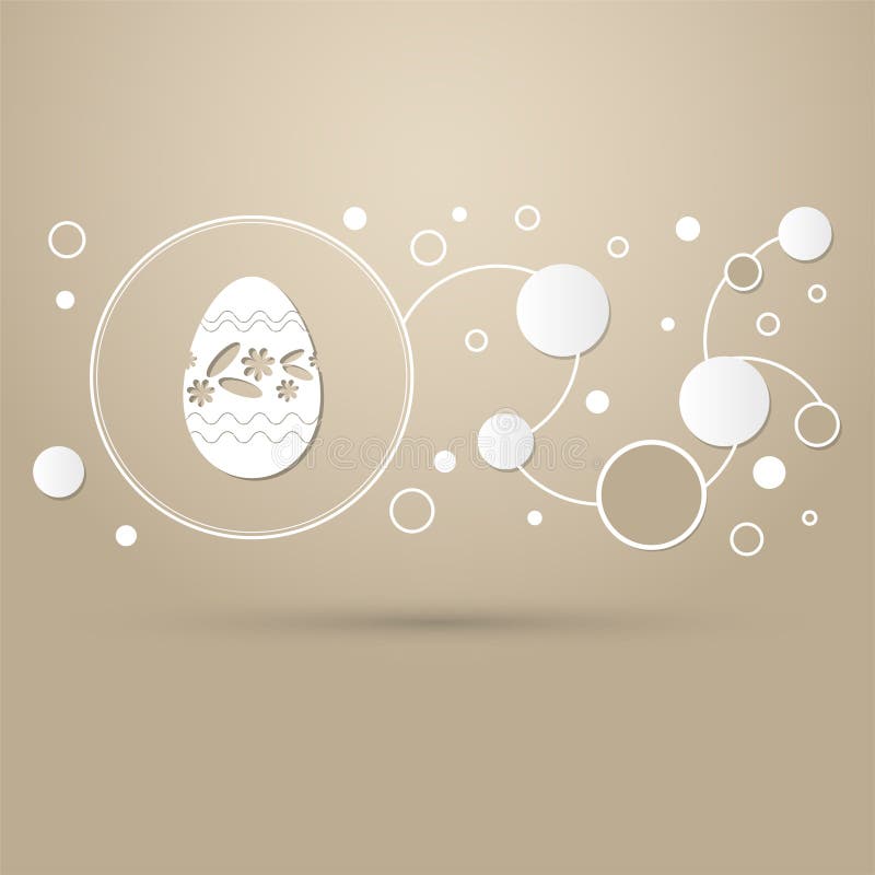 Easter Egg Icon on a Brown Background with Elegant Style and Modern ...