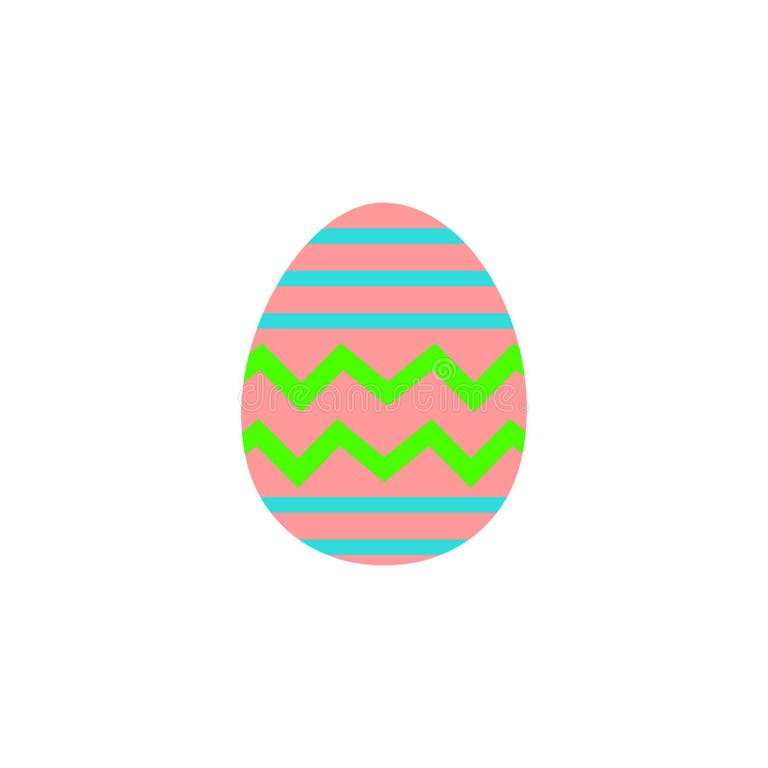 Easter Egg Icon. Pink Zigzag Vector. Bright Festive Shape. Holiday ...