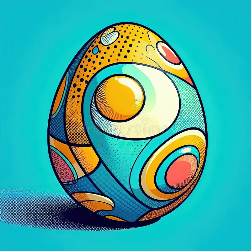 Easter Egg Illustration in Pop Art Style Abstract Stock Illustration ...