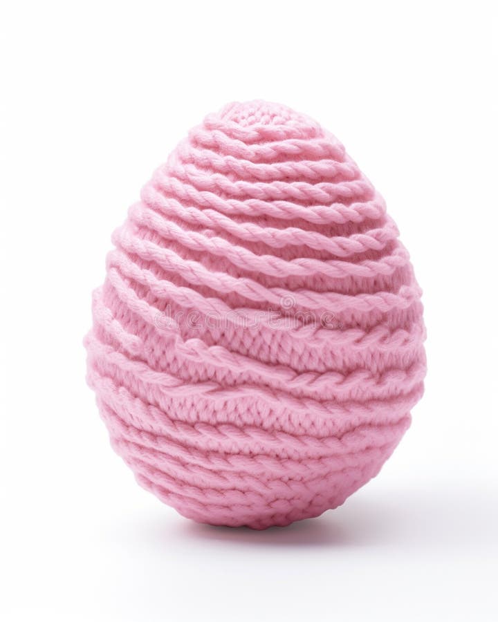 Easter Egg Knitted from Pink Threads, Handmade. Generative AI Digital ...