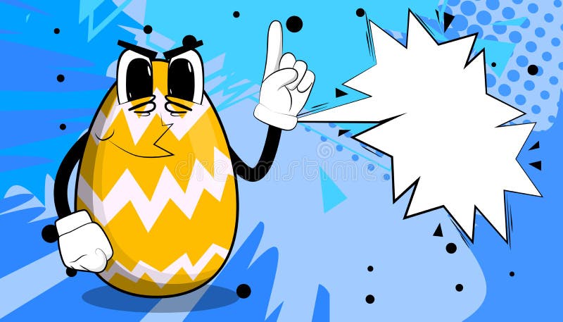 Easter Egg Making a Point. Cartoon Character. Stock Vector ...