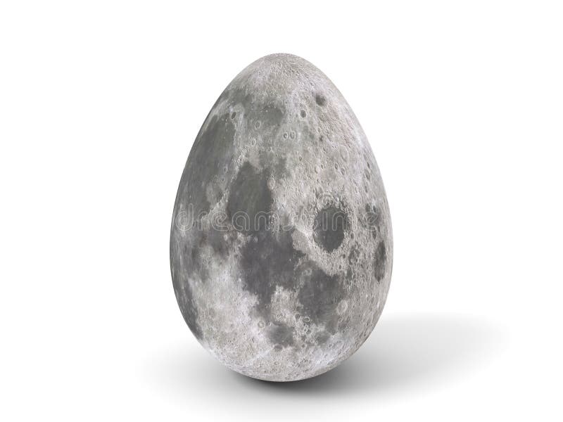 Easter Egg Painted As Moon. 3d Illustration Stock Illustration ...