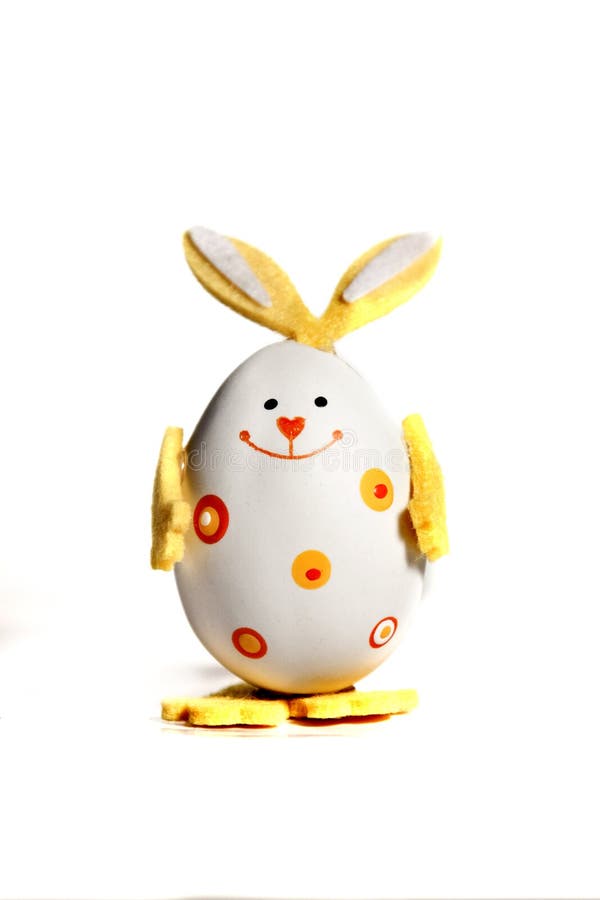 Egg with Happy Bunny Rabbit Face Stock Image - Image of single, spring ...
