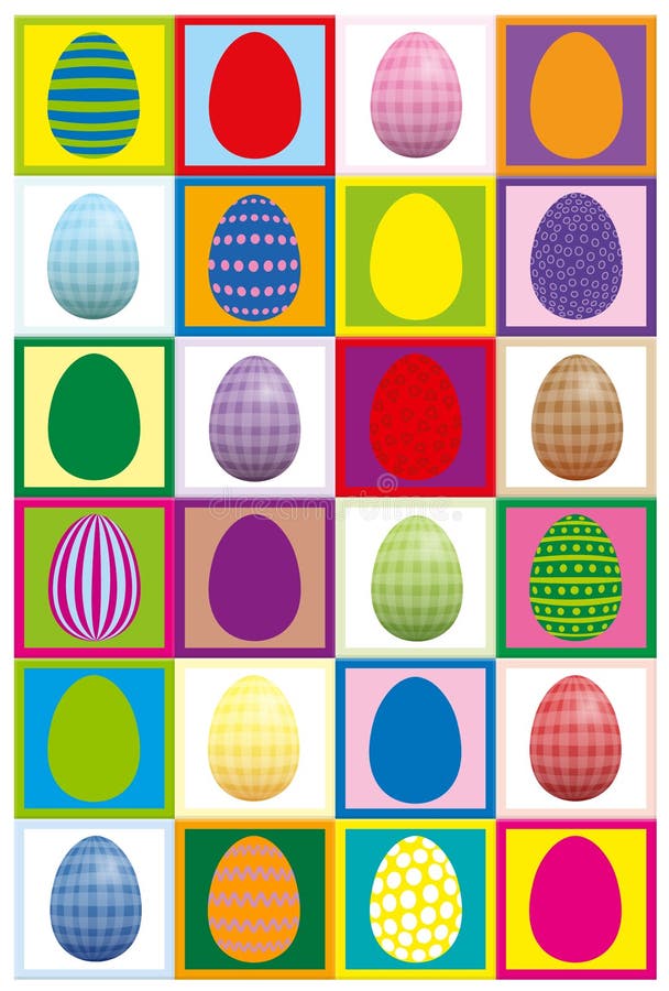 Easter Egg Pairs Concentration Game Stock Vector - Illustration of play ... Easter Egg Pairs Concentration Game Stock Vector - Illustration of play ...