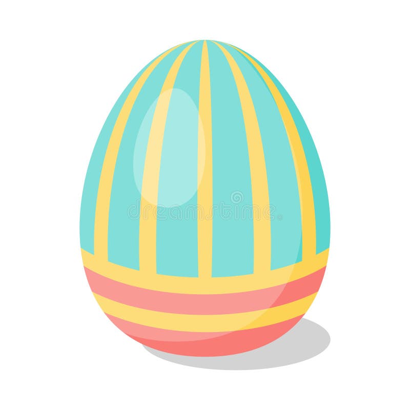 Easter Egg with Pattern. Cartoon Flat Style Vector Illustration Stock ...