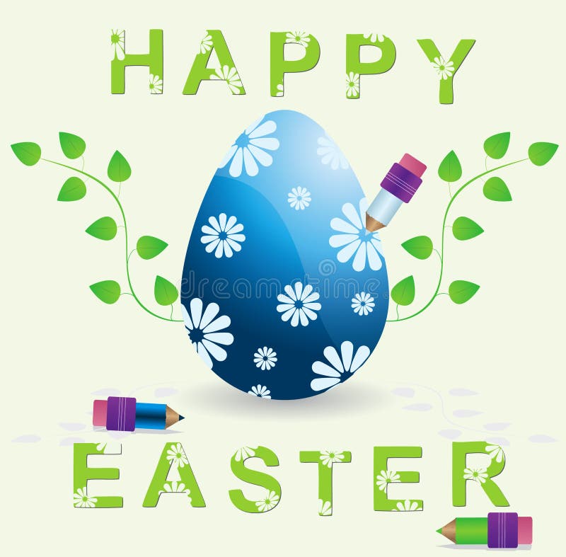 Easter Egg and Pencil Vector Stock Vector - Illustration of object ...