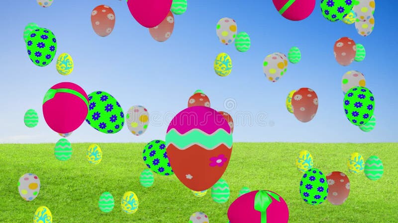Easter Egg Rain in Grass stock footage. Video of contemporary - 270690572