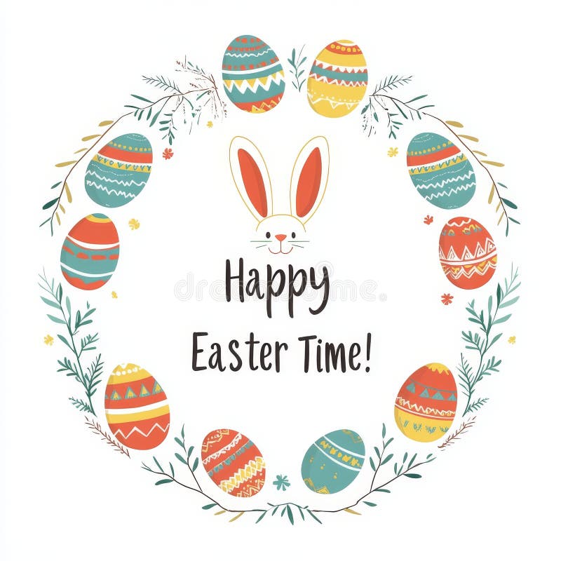 Easter Egg Rectangle Frame Design. Colorful Flat Style Border for an ...