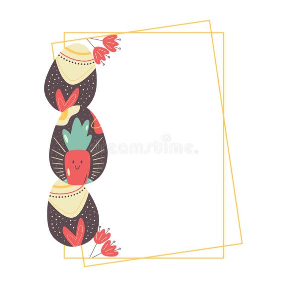 Easter Egg Rectangle Frame Design. Easter Holiday Egg Hunt Border in ...