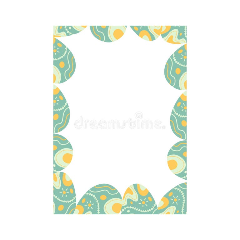 Easter Egg Rectangle Frame Design. Easter Holiday Egg Hunt Border in ...