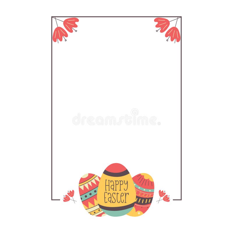 Easter Egg Rectangle Frame Design. Easter Holiday Egg Hunt Border in ...
