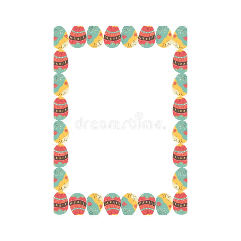 Easter Egg Rectangle Frame Design. Easter Holiday Egg Hunt Border in ...