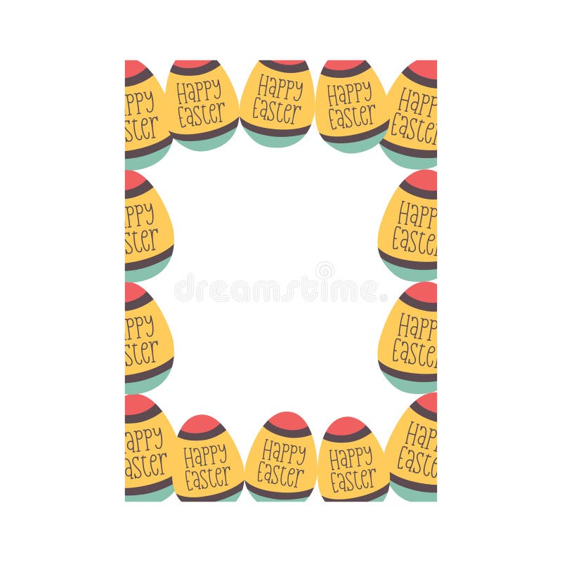 Easter Egg Rectangle Frame Designs. Easter Holiday Egg Hunt Border in ...