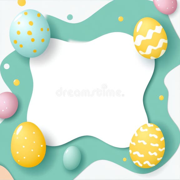 Easter Egg Rectangular Frame Design. Easter Holiday Egg Hunt Border in ...