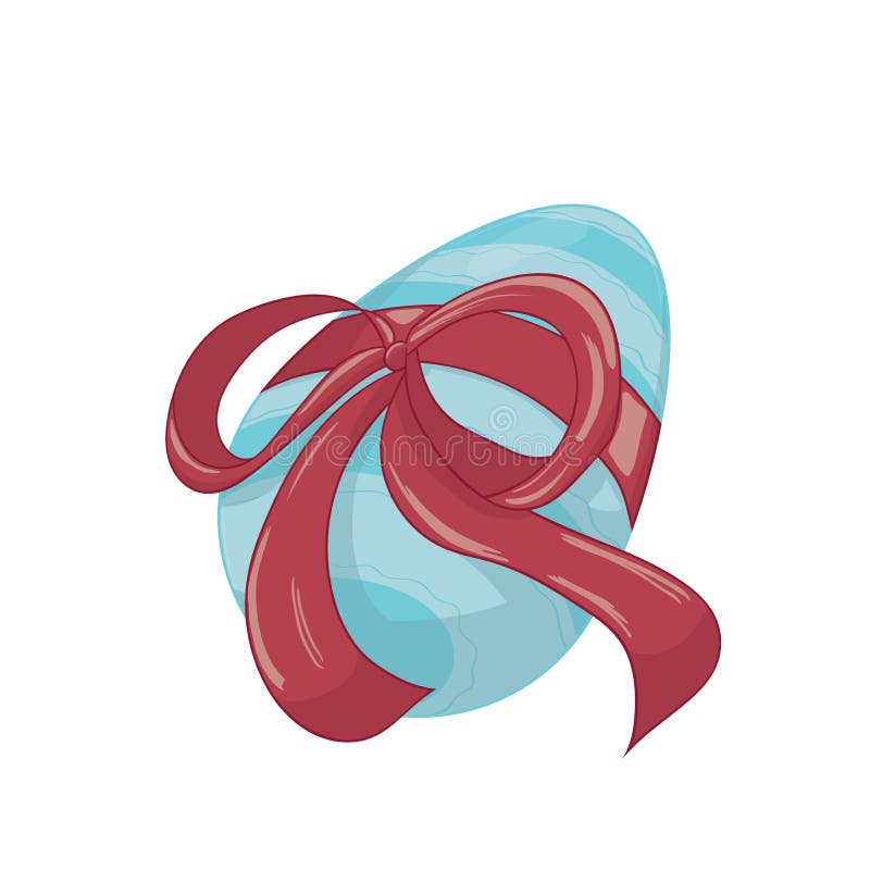 Easter egg with red ribbon stock vector. Illustration of food - 85835852
