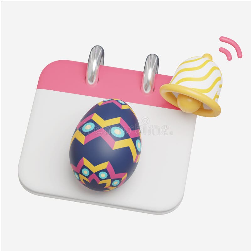 Easter Egg Reminder on Calendar with Notification Bell, Easter Egg ...