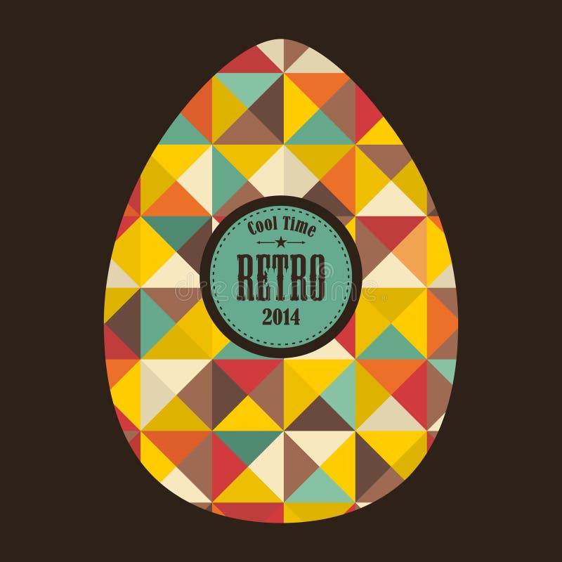 Easter egg in retro style. stock vector. Illustration of april - 40150864
