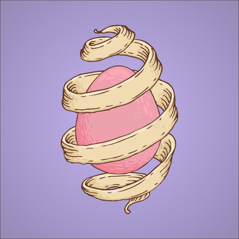 Easter egg in the ribbon stock vector. Illustration of vector - 79425037
