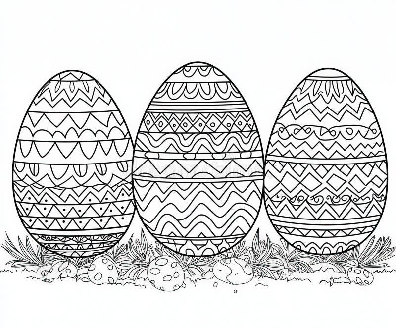 An Easter Egg Rolling Competition, Coloring Page for Kids, Simple ...