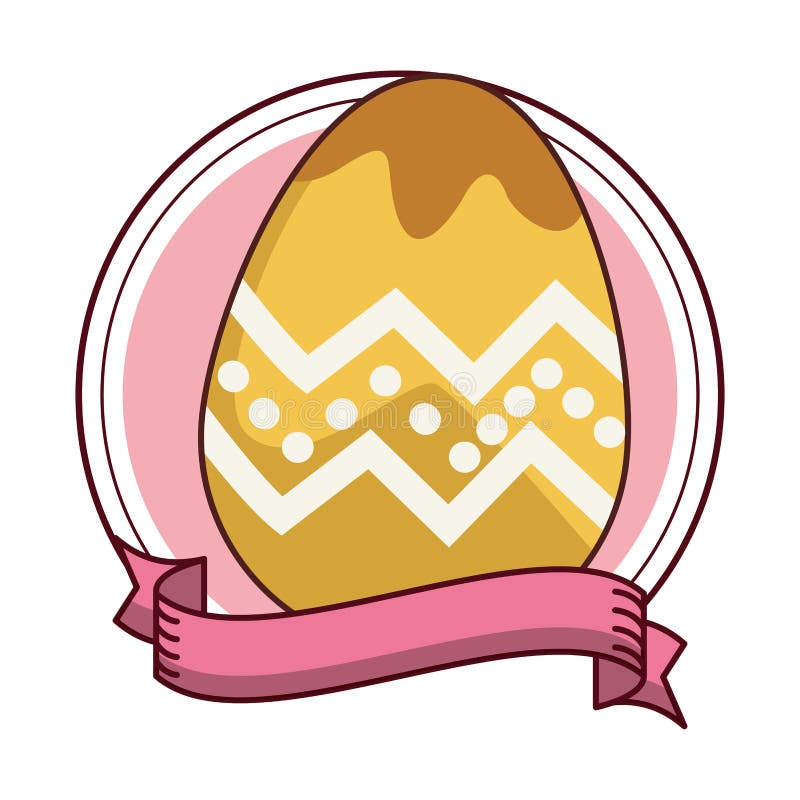 Easter egg round emblem stock vector. Illustration of isolated - 145290308